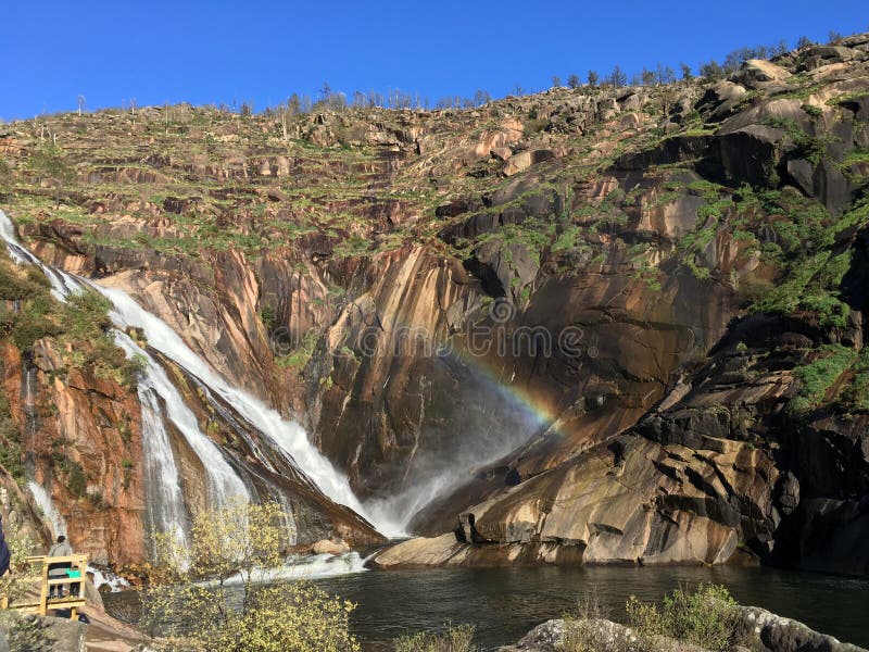 Ezaro river waterfall editorial stock photo. Image of galicia - 126234423