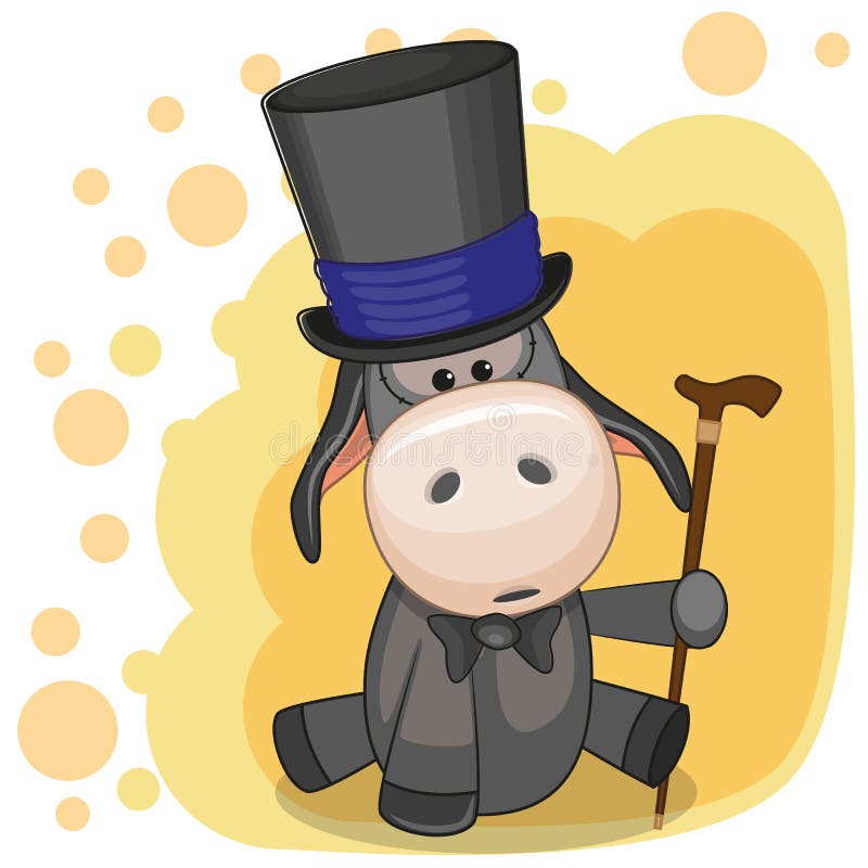 Ezel in hoed vector illustratie. Illustration of meisje - 45915166