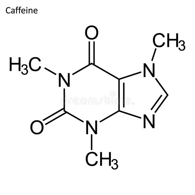 Estrutura Química Da Molécula Da Cafeína A Fórmula Estrutural Da ...