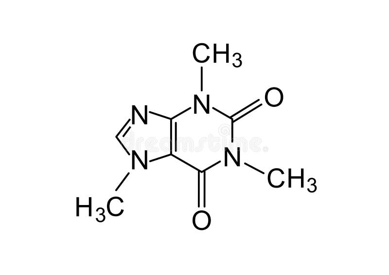 Estructura De Molécula Química De Cafeína Con Forma De Gradiente ...