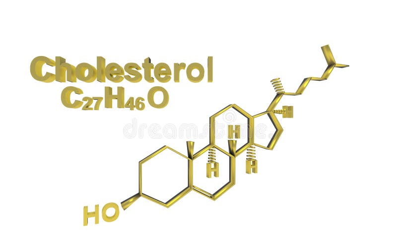 Química Del Colesterol 3D De La Molécula Stock de ilustración ...