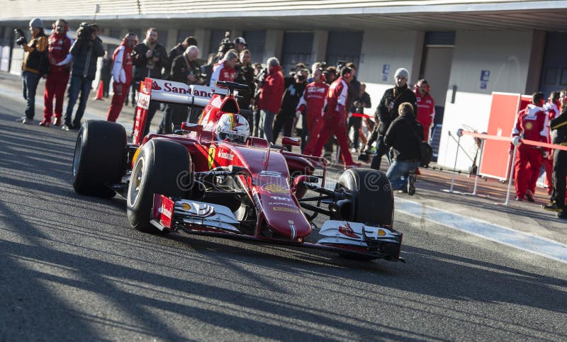 Conductor Sebastian Vettel Team Ferrari Fotografía editorial - Imagen ...