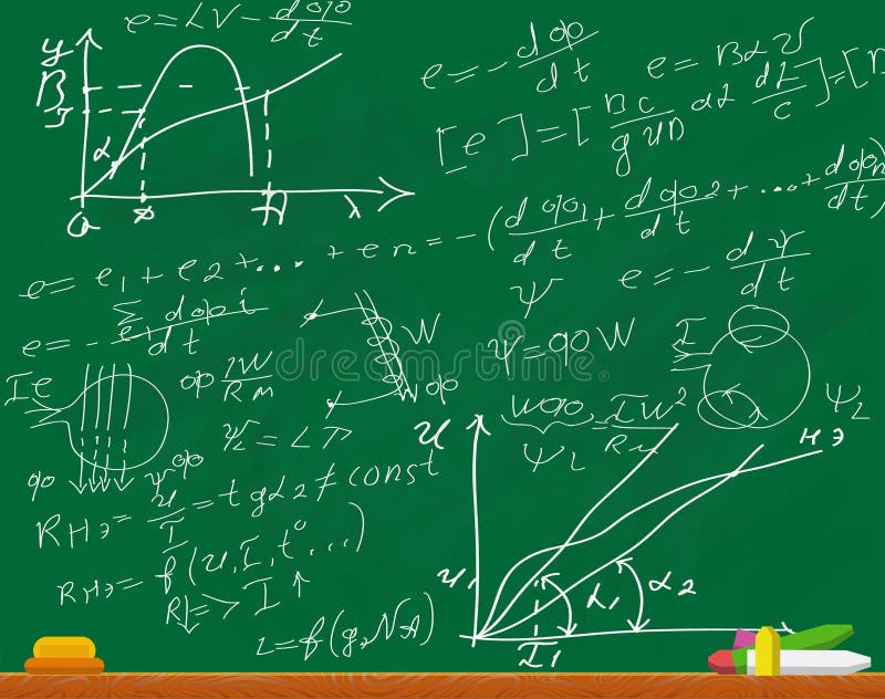 Fórmulas Escritas En Una Pizarra Ilustración del Vector - Ilustración ...