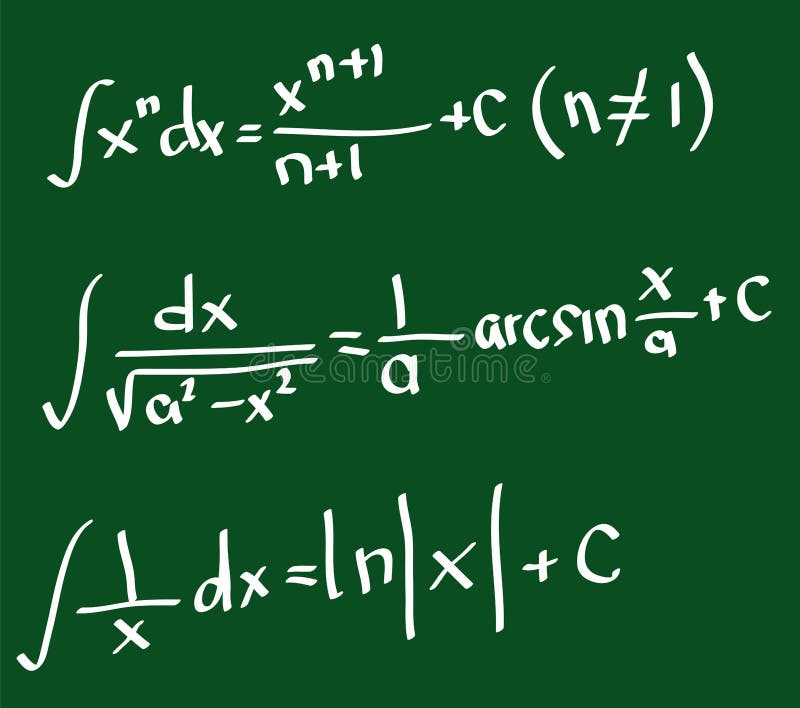 Fórmulas integrales stock de ilustración. Ilustración de ciencia - 34568491