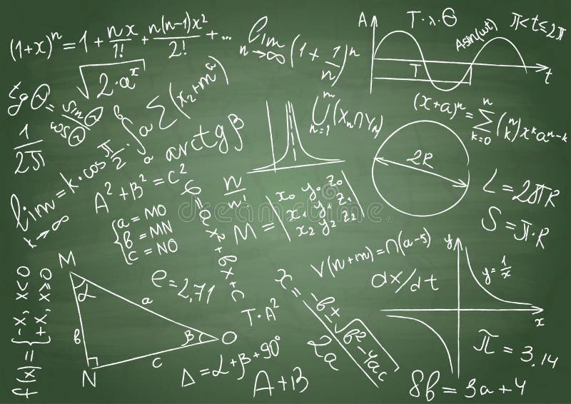 Fórmulas matemáticas ilustración del vector. Ilustración de mancha ...