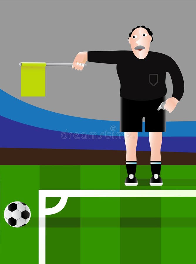 Fútbol del juez de línea ilustración del vector. Ilustración de bola ...