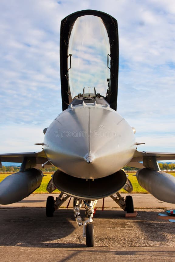 F-16 Military Jet Canopy stock image. Image of flame - 26953875
