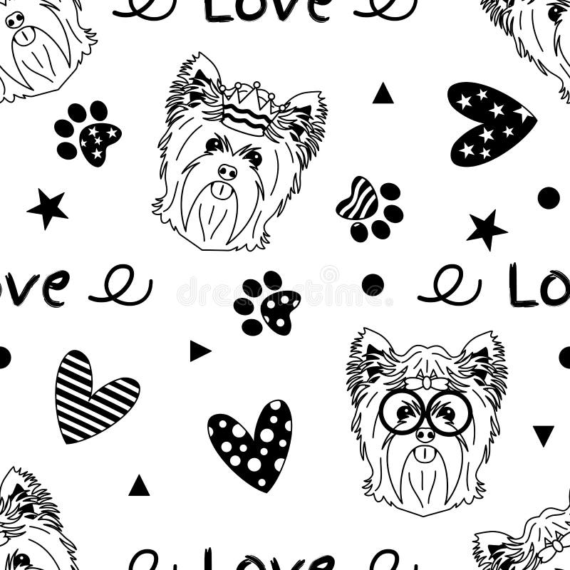 Yorkie dog print stock vector. Illustration of animal - 252322887