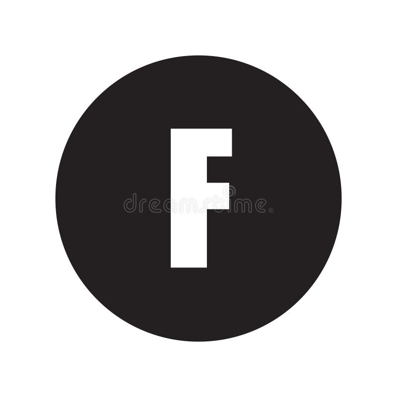 Letter F Logo Symbol in Black Circle. Stock Vector - Illustration of ...