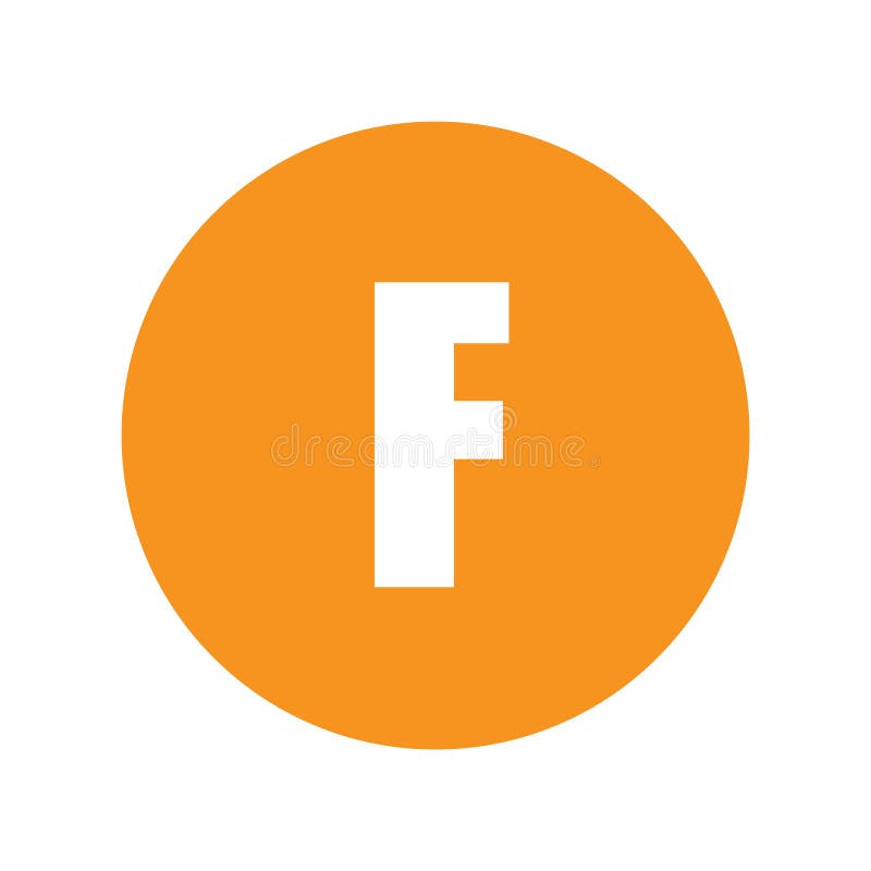Letter F Logo Symbol in Orange Circle. Stock Vector - Illustration of ...