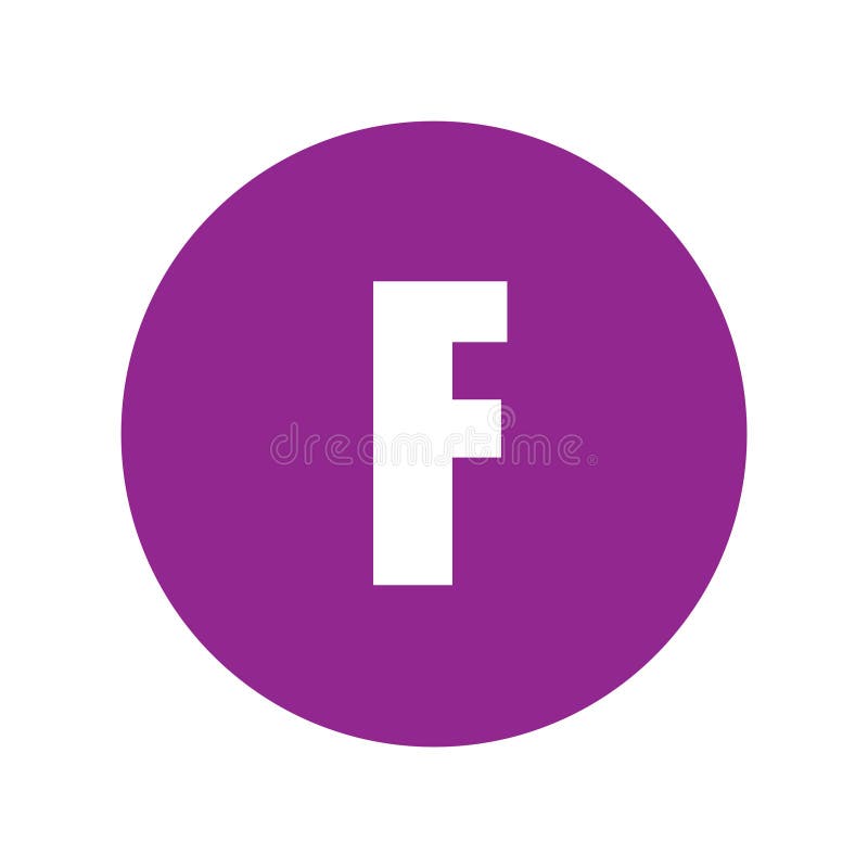 Letter F Logo Symbol in Purple Circle. Stock Vector - Illustration of ...