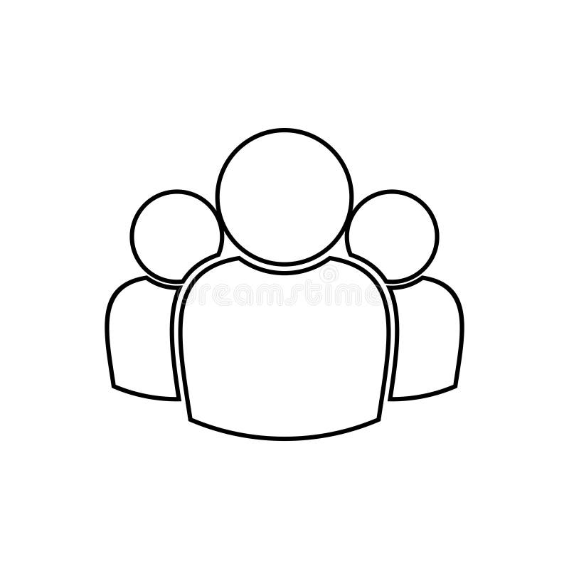 Users Linear Icon, Isolated Pictogram Avatar Group of People Simple ...
