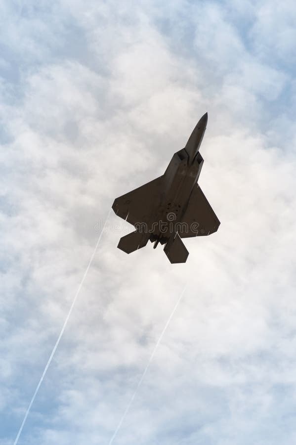F-22 Raptor Fighter Jet Silhouette Stock Image - Image of technology ...