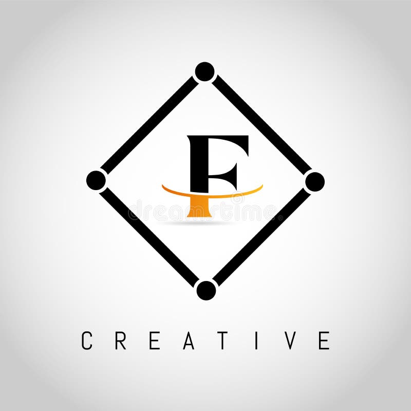 F Square Framed Letter Logo Design Vector. Stock Vector - Illustration ...
