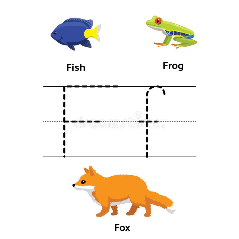 F Alphabet English Letter Tracing Learning Vector Preschool Stock ...