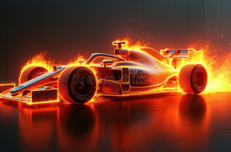 F1 Car Full of Flames at 14-10-2024 Stock Illustration - Illustration ...