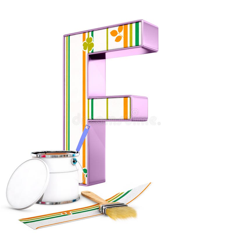 `F` Decorated Letter With Renovation Tools Stock Illustration ...