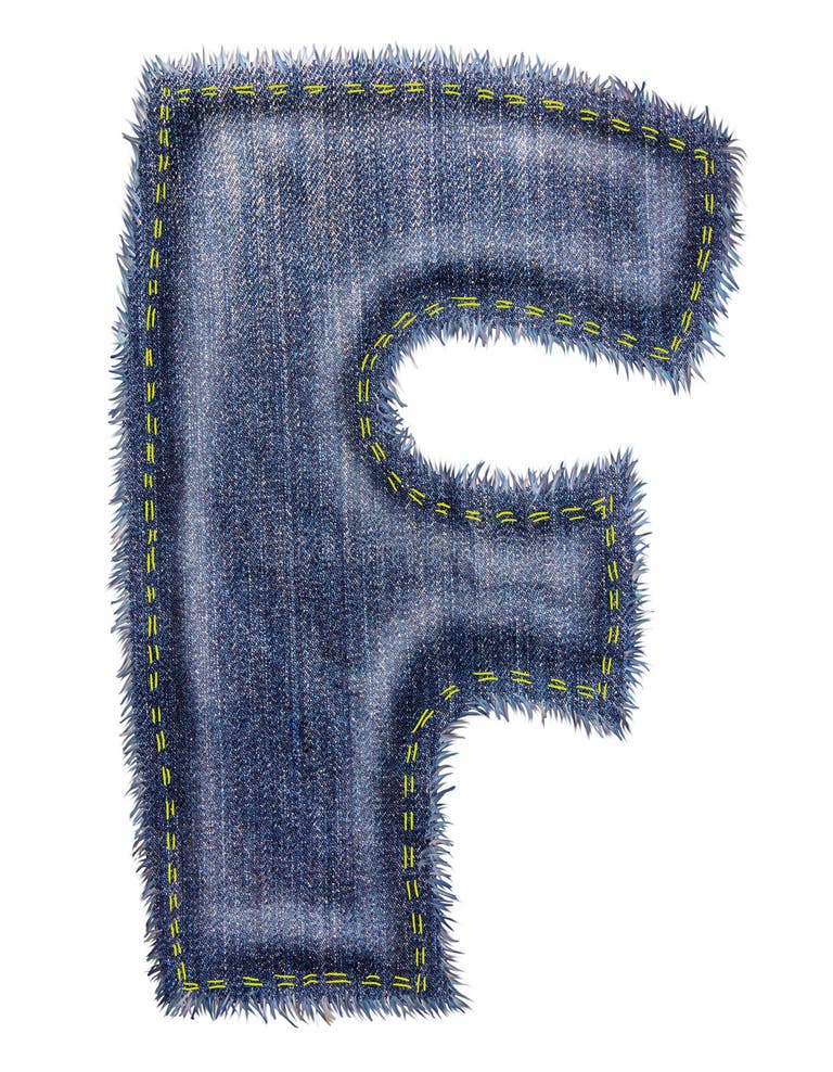 Denim Alphabet Letters Isolated White Stock Photos - Free & Royalty ...