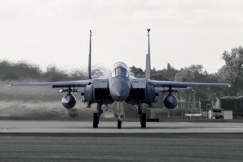 F-15 Eagle on the Runway: Ready for Takeoff Editorial Photo - Image of ...