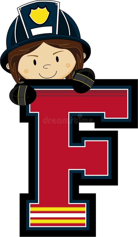 F is for Fireman stock vector. Illustration of emergency - 88408182