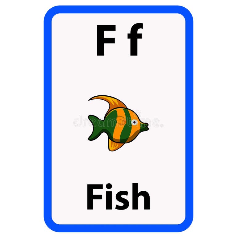Alphabet Flashcard for Children with the Letter F from Fish Stock ...