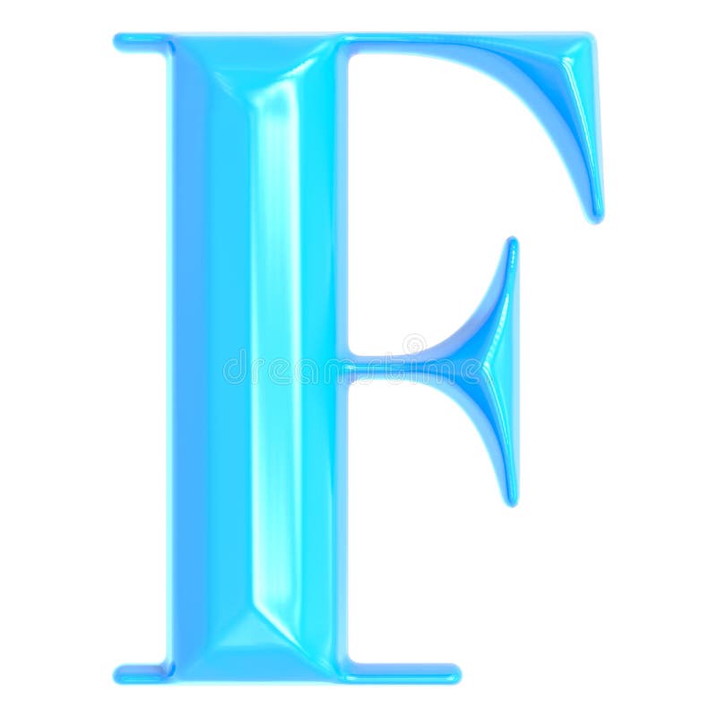 F Font Blue 3D with White Background Stock Illustration - Illustration ...