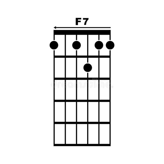 F7 guitar chord icon stock vector. Illustration of pick - 303289596