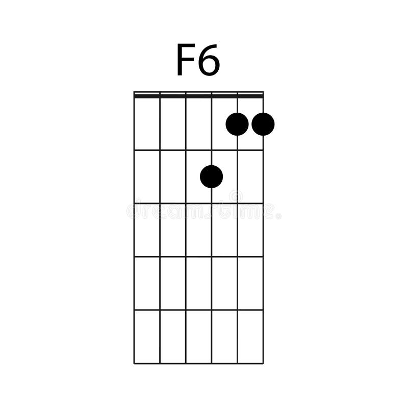 F6 Guitar Chord Icon Vector Stock Illustration - Illustration of chord ...