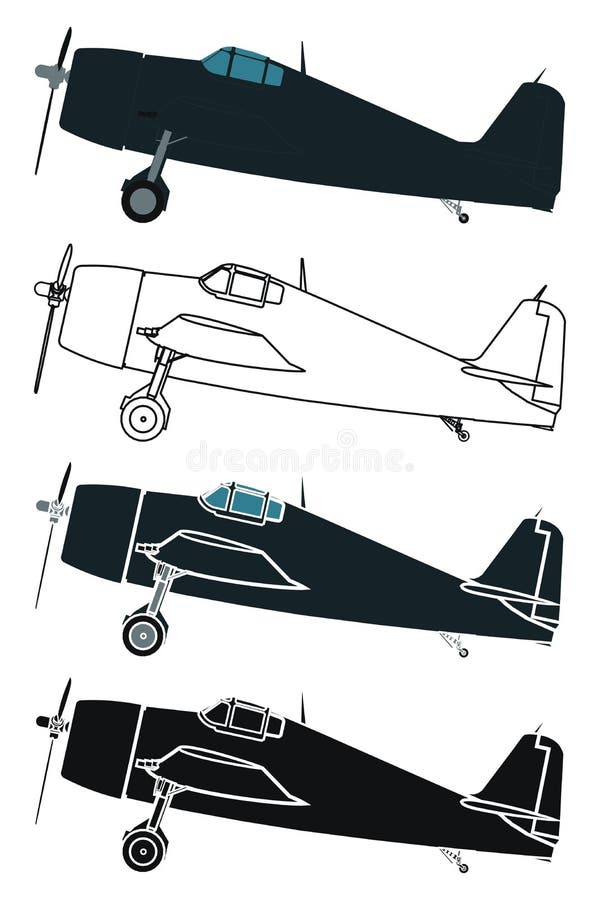 F6 Hellcat in right view stock vector. Illustration of missel - 206886802