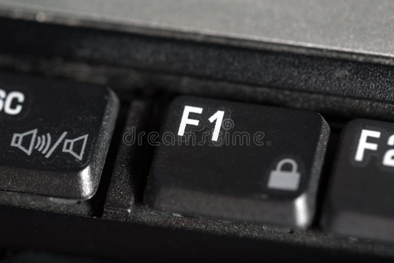 The F1 laptop button stock photo. Image of closeup, button - 63404666