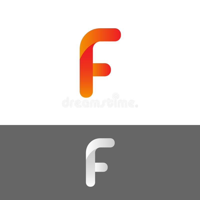 Abstract Orange Color F Letter Logo Vector Stock Illustration ...