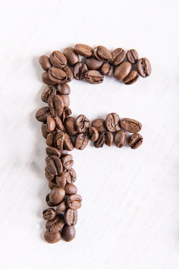 The F Letter from Coffee Seeds Stock Photo - Image of abstract, nature ...