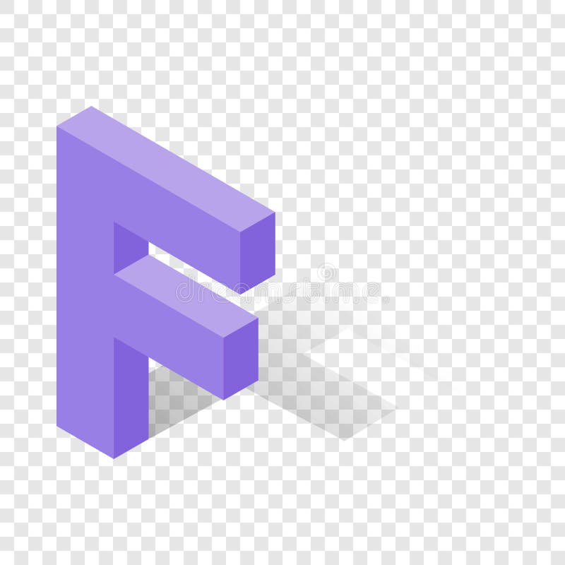 M Letter in Isometric 3d Style with Shadow Stock Vector - Illustration ...