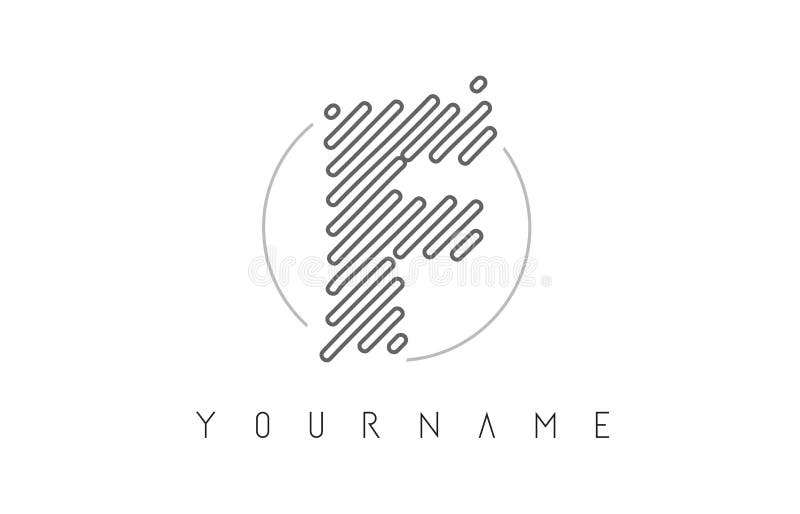 F Letter Logo Design with Black Lines Monogram Stock Vector ...