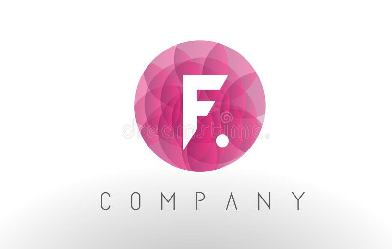 F Letter Logo Design with Circular Purple Pattern. Stock Vector ...