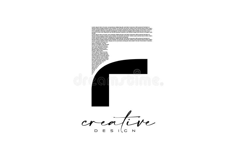 F Letter Logo Design with Creative Letter F Made of Black Text Font ...