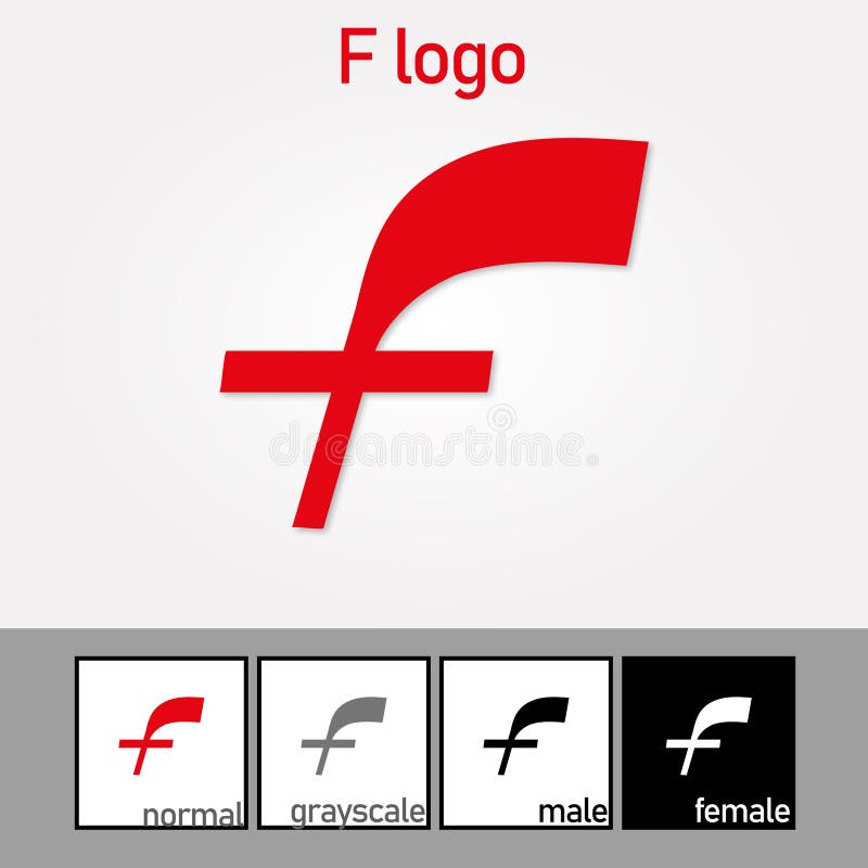F Letter Logo. Red Color stock vector. Illustration of logotype - 302626532