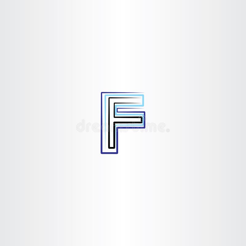 F Letter Logo Symbol Vector Blue Black Icon Stock Vector - Illustration ...