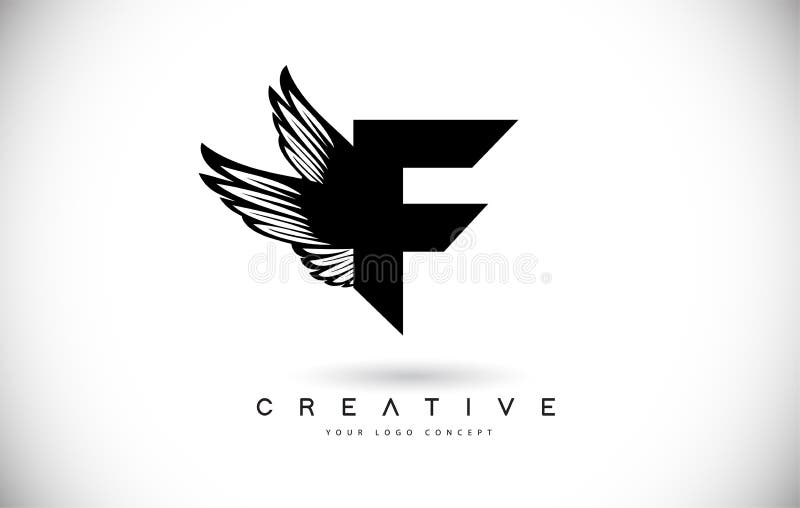 F Letter Logo with Wings. Creative Wing Letter F Logo Icon Design ...