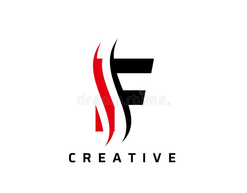 F Letter Swoosh Logo Design. Vector Lettering Illustration Stock Vector ...