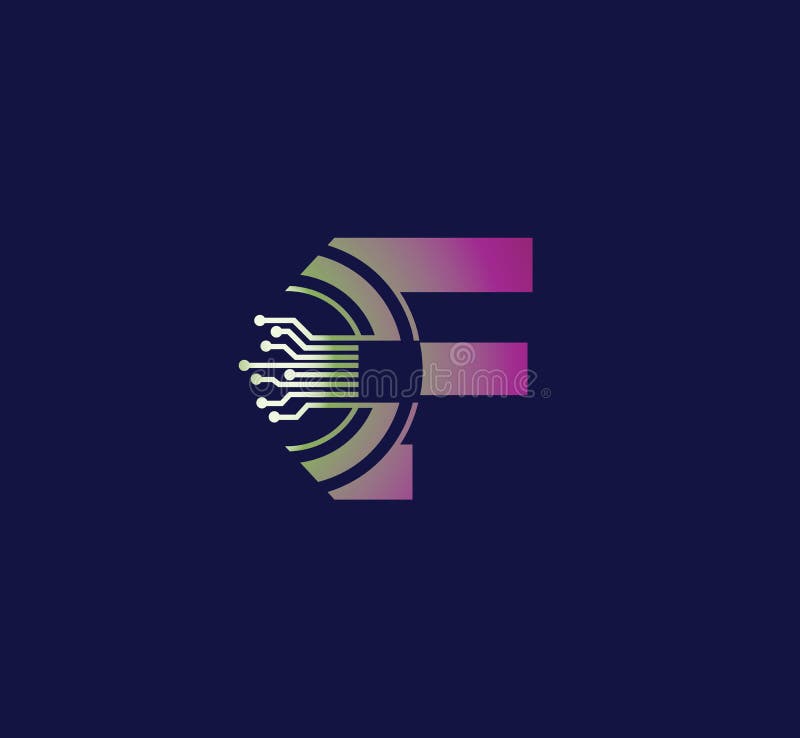 F Letter Technology Logo Design. with Communication Service. Modern ...