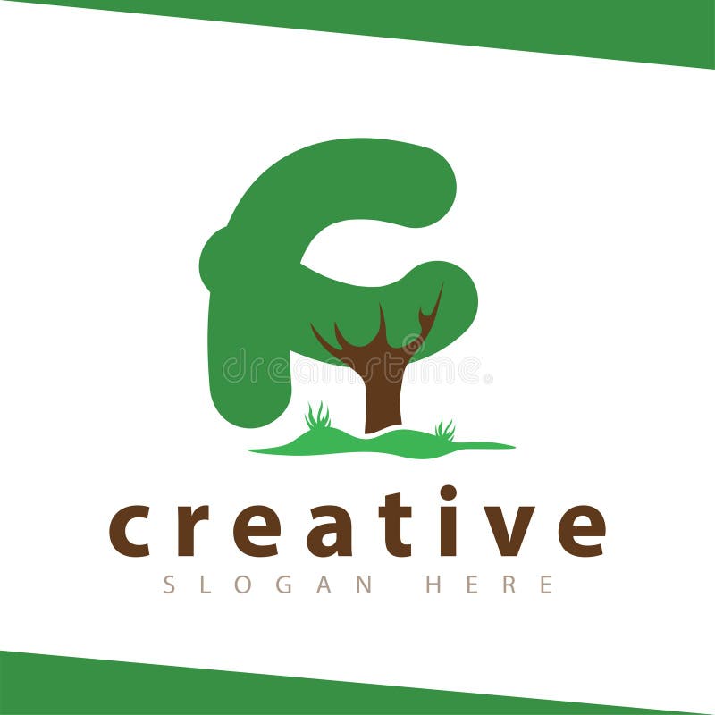 F Letter Tree Green Logo Vector Template Stock Vector - Illustration of ...