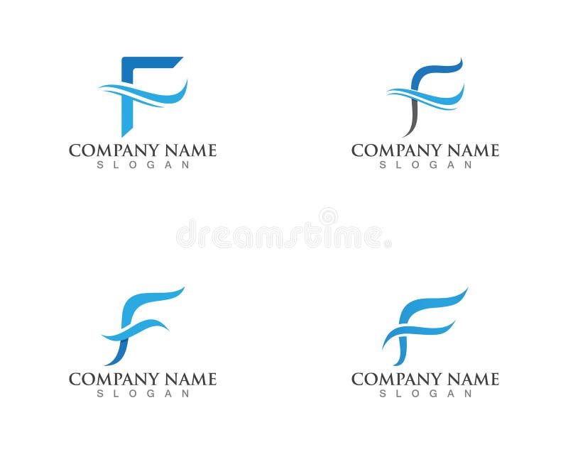 F Letter Water Wave Logo Template Vector Illustration Design Stock ...