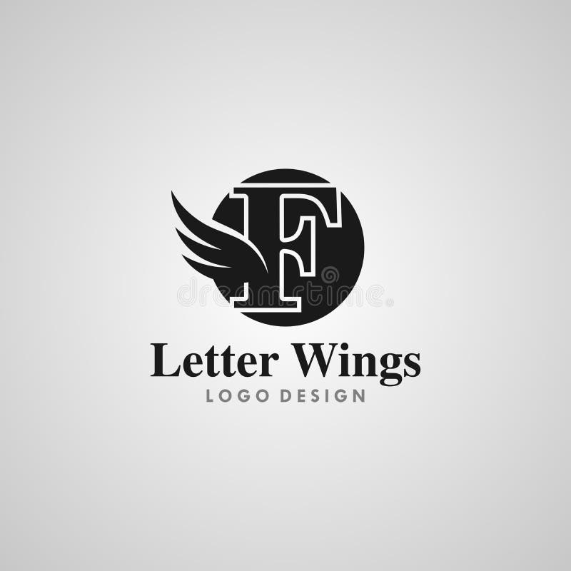 F Letter Wings Logo Template Stock Vector - Illustration of shape ...