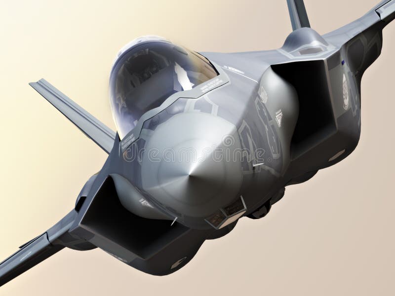F35-a lightning closeup stock illustration. Illustration of shot - 36640295