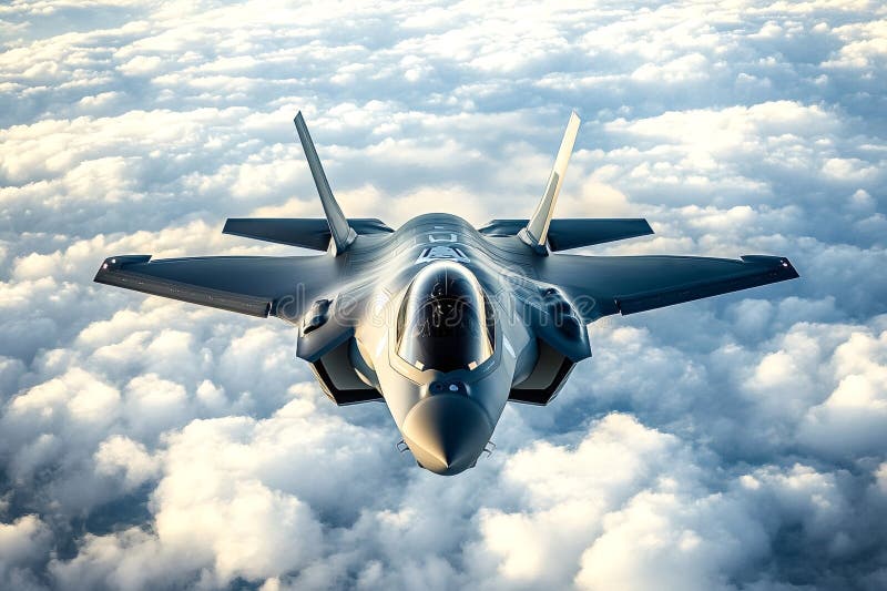 F-35 Lightning Ii Fighter Jet Soaring Above the Clouds Stock Photo ...