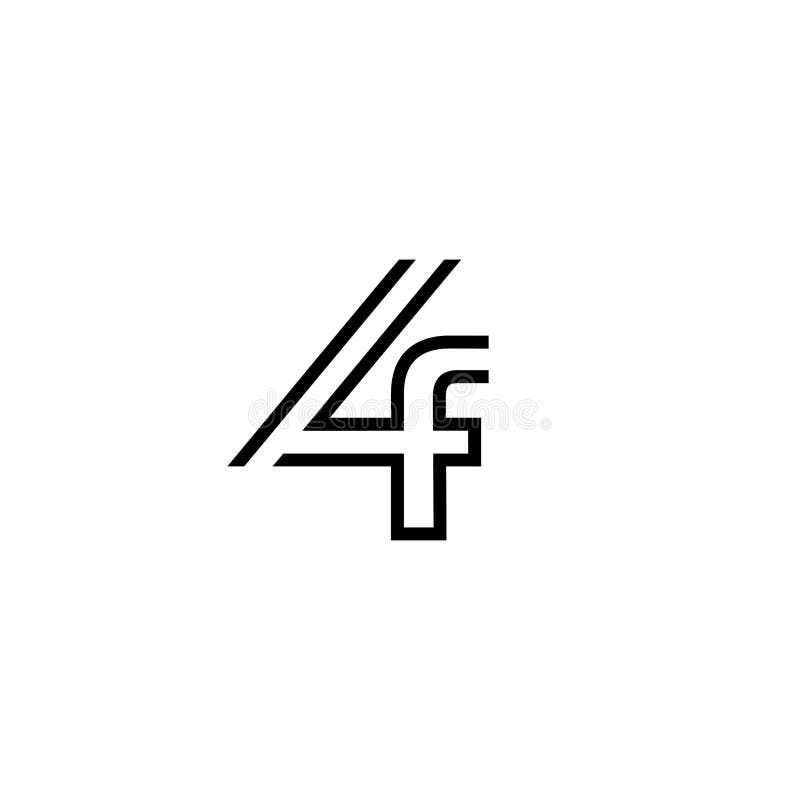 4f or F4 Line Art Abstract Monogram Logo Vector Template Stock ...