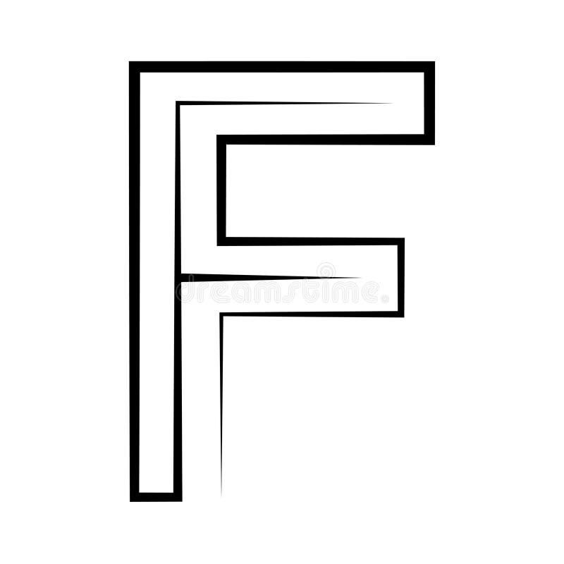 F Logo Studio Letter F One Line Icon Logotype Font Stock Vector ...