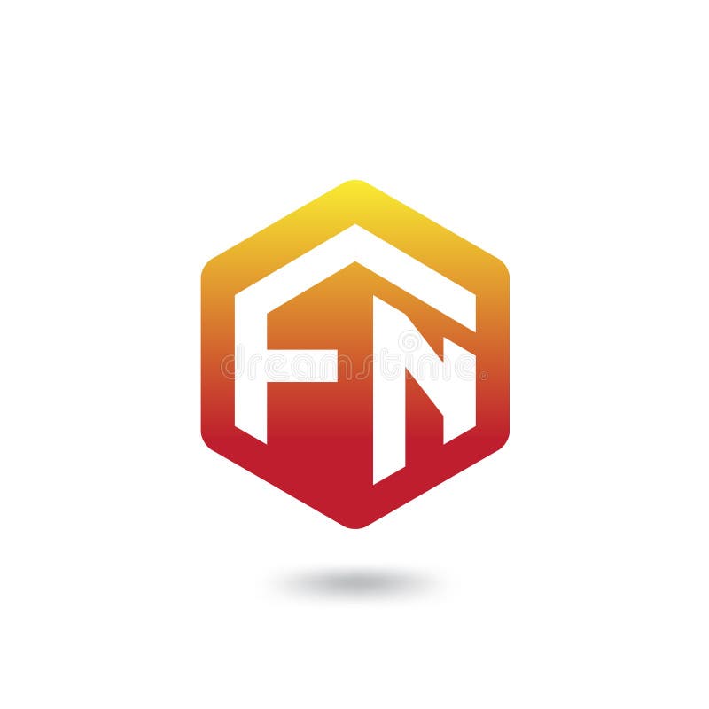 F N Initial Letter Hexagonal Logo Vector Stock Illustration ...