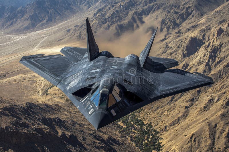 An F-117 Nighthawk Stealth Fighter in Flight, Sleek and Powerful ...